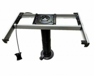 Table Leg, Telescopic & Adjustable W/Turntable Sliding System - BLACK