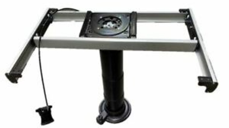Table Leg, Telescopic & Adjustable W/Turntable Sliding System - BLACK
